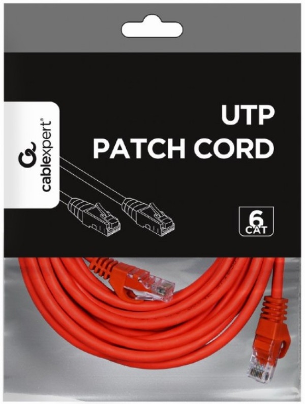 PP6U-3M/R Gembird Mrezni kabl, CAT6 UTP Patch cord 3m red