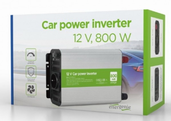 EG-PWC800-01 Gembird 12V Auto inverter DC/AC 800W+USB port