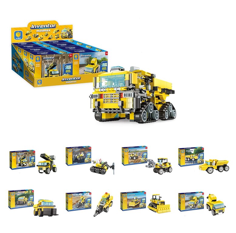 N-Brik mini kockice za slaganje- kamioni, 8 vrsta