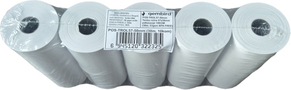 POS-TROL57-50mm Termo rolna 57x50mm, 10KOM, (30m, 53gsm BPA FREE)