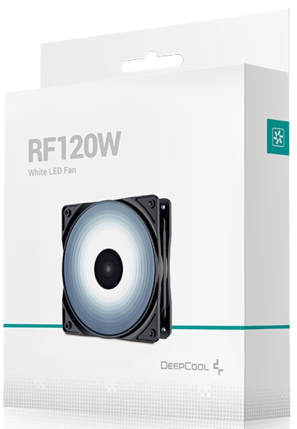 DeepCool RF120W 120x120x25mm ventilator WHITE LED hydro bearing 1300rpm 49CFM 22dBa