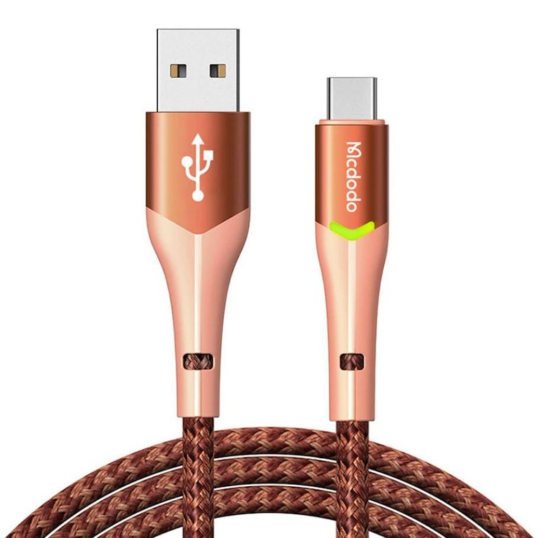 MCDODO CA-7962 Kabl USB-A na TIP-C, DUŽINA 1m, LED SVETLO, ORANŽ BOJA