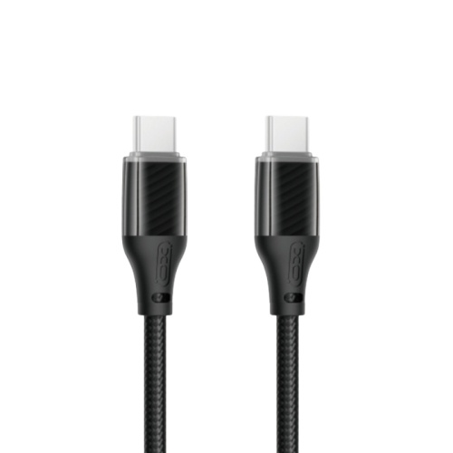 XO Kabl USB-C na USB-C NB-Q291B, 60W, 1m, Crni (ojačani pleteni)