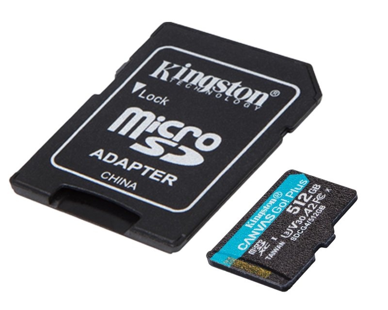 KINGSTON Memorijska kartica U3 V30 microSDXC 512GB Canvas Go Plus 200MB/s A2 + adapter SDCG4/512GB
