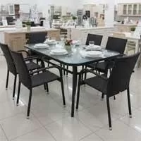 Trpezarijska garnitura za 6 osoba Gven Black