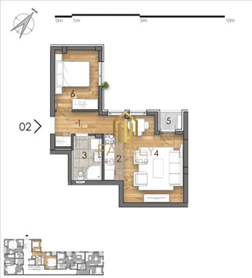 1.5 soban stan u izgradnju na Telepu,40m2