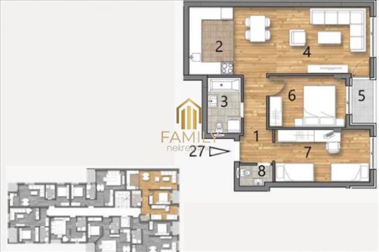 Trosoban stan u novogradji, Telep, 63.58m2