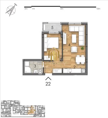 Na prodaju u izgradnji 2.0 soban, Telep, 42m2
