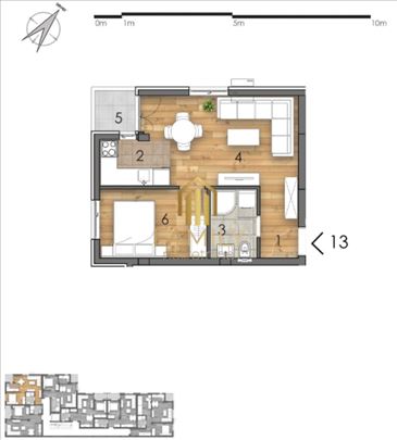 Dvosoban stan na Telepu u izgradnji, 41m2