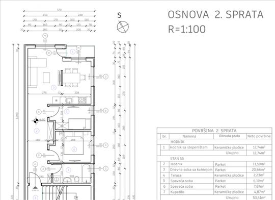 2.5 stan na Telepu, 53m2, novogradnja
