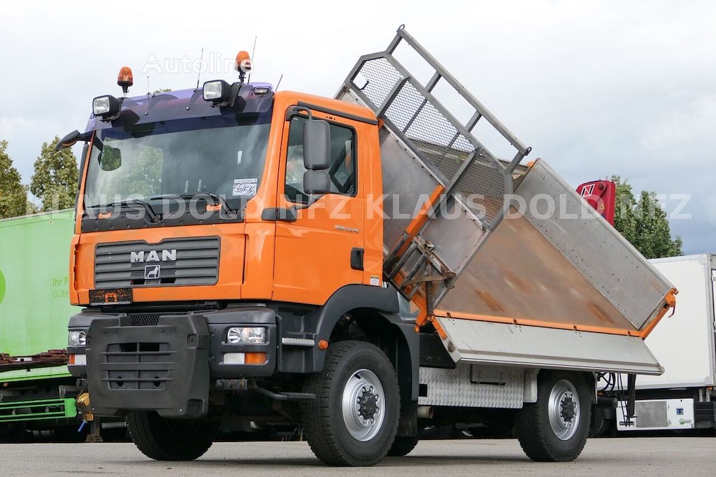 MAN TGM 13.240 Zweiseitenkipper Kran 4×4 Kamera kiper