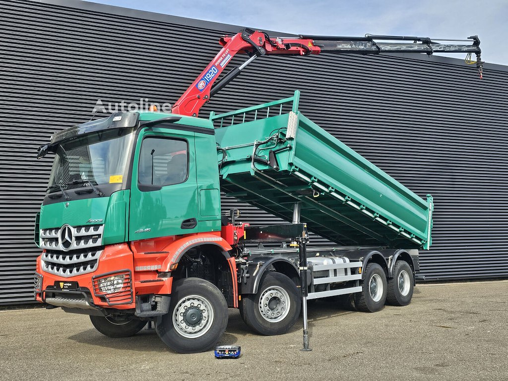 Mercedes-Benz AROCS 4145 / 8X6 / TIPPER + HMF CRANE kiper