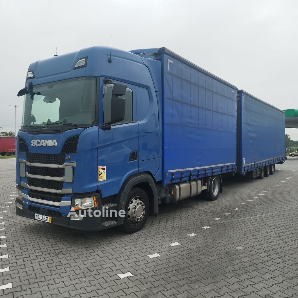 Scania S410 kamion sa klizna zavesa cerada + prikolica sa kliznom ceradom