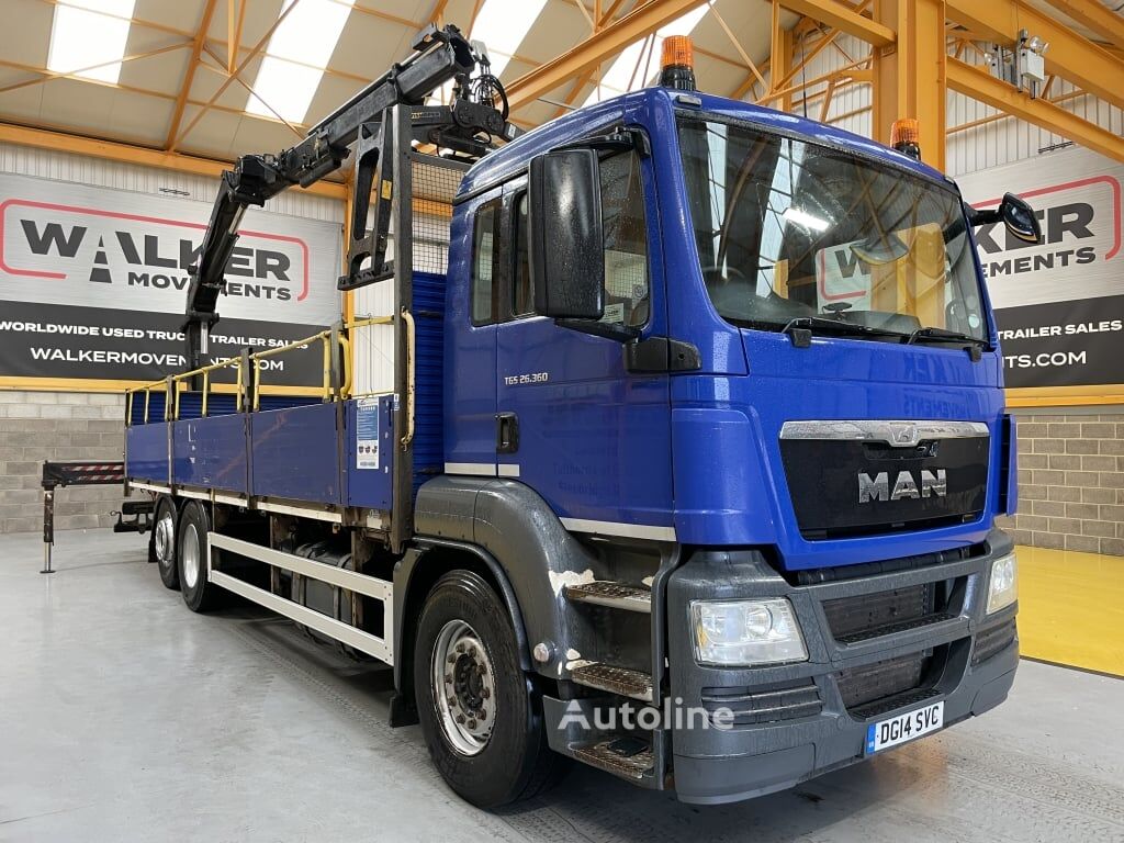 MAN TGS 26.360, 6X2 26 TONNE DRAWBAR SPEC BRICK GRAB – 2014 – DG14 S kamion s ravnom platformom