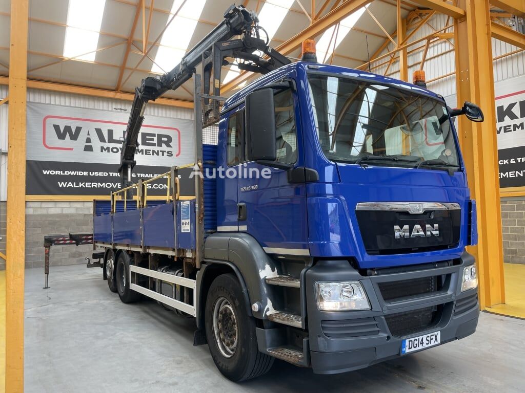 MAN TGS 26.360, 6X2 26 TONNE DRAWBAR SPEC BRICK GRAB – 2014 – DG14 S kamion s ravnom platformom