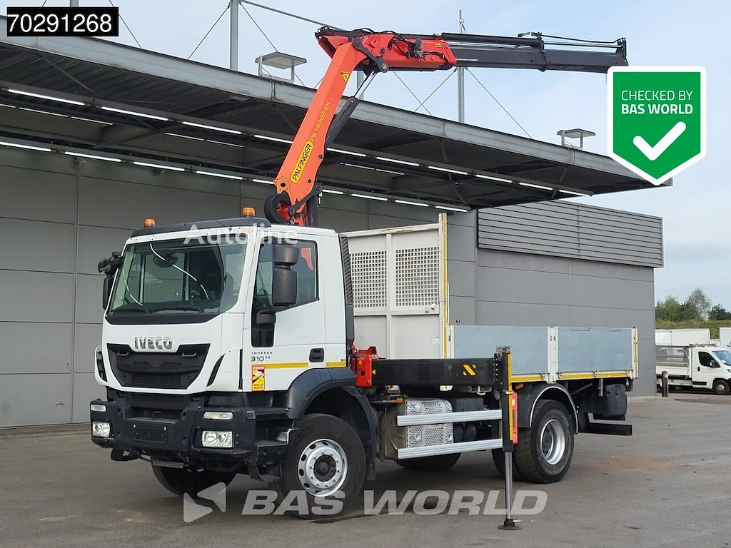 IVECO Trakker 310 4X2 Palfinger PK14002 EH Crane Kran Rotator Steelsus kamion s ravnom platformom