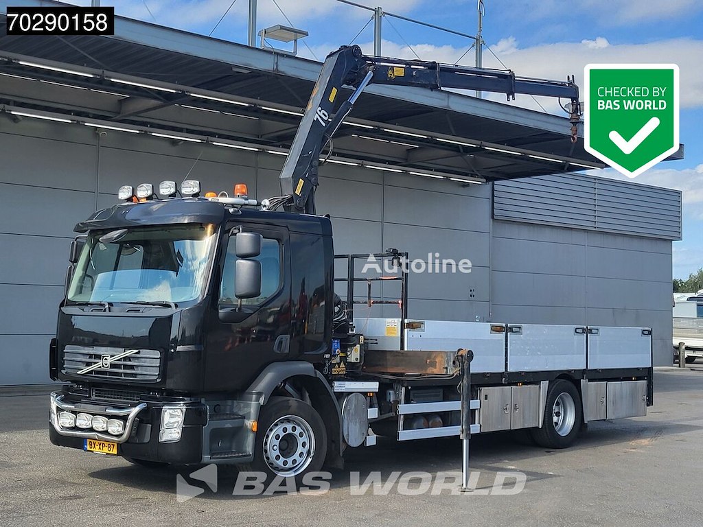 Volvo FE 240 4X2 HMF 760 K2 Kran Crane Remote control Manual Euro 5 kamion s ravnom platformom