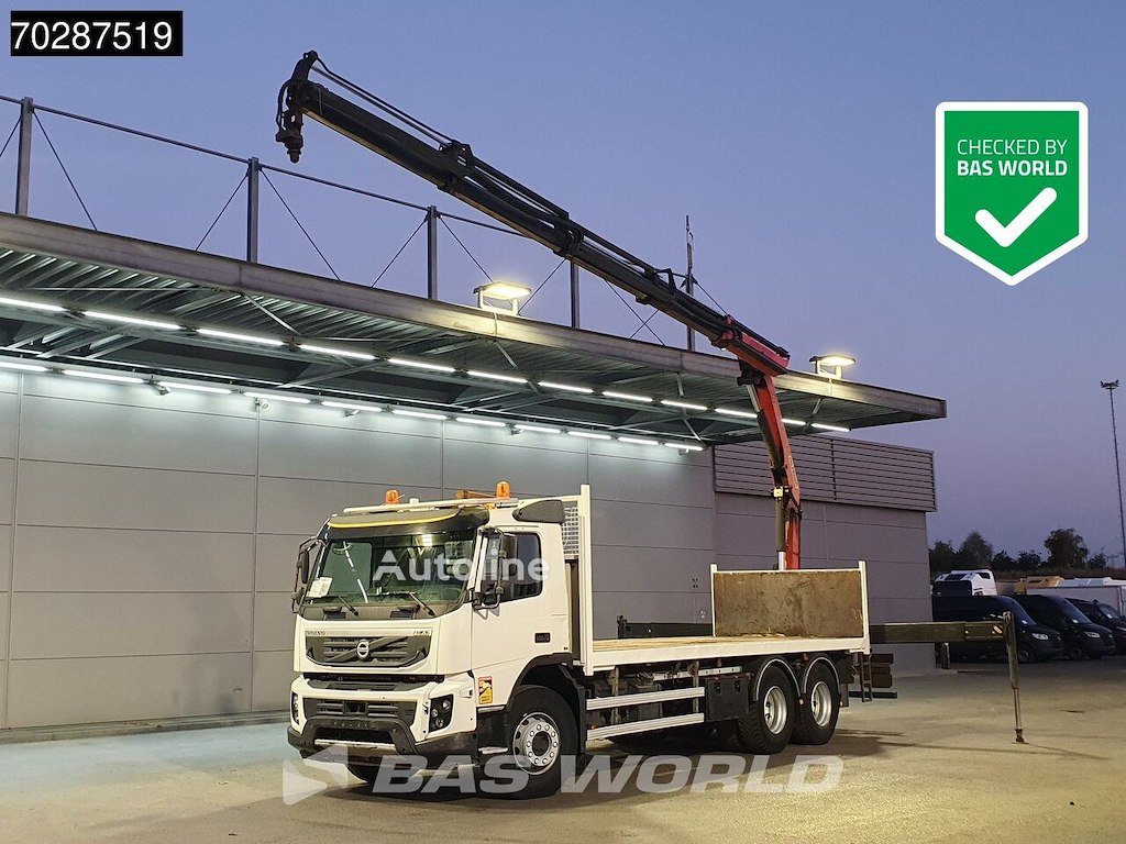 Volvo FMX 370 6X4 Palfinger PK18002 EH Crane Kran Automatic Euro 5 kamion s ravnom platformom
