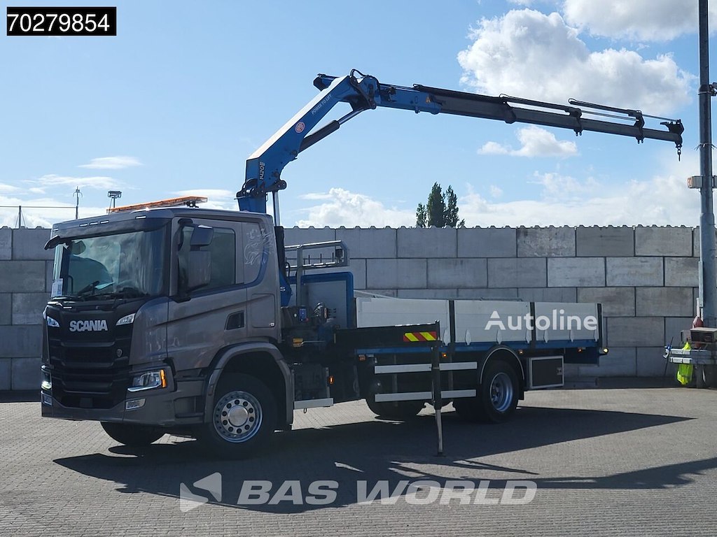 Scania P280 4X2 HMF 1420K-RC Kran Crane Automatic Euro 6 kamion s ravnom platformom