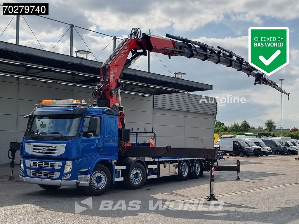 Volvo FM 450 8X2 FASSI 100 Ton/Meter Crane Kran 7 + 6 Jib Lift+steerin kamion s ravnom platformom