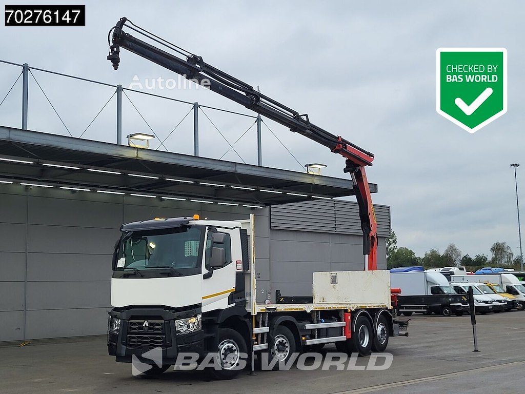 Renault C 380 8X2 Palfinger PK24001K Remote Lenkachse Euro 6 kamion s ravnom platformom
