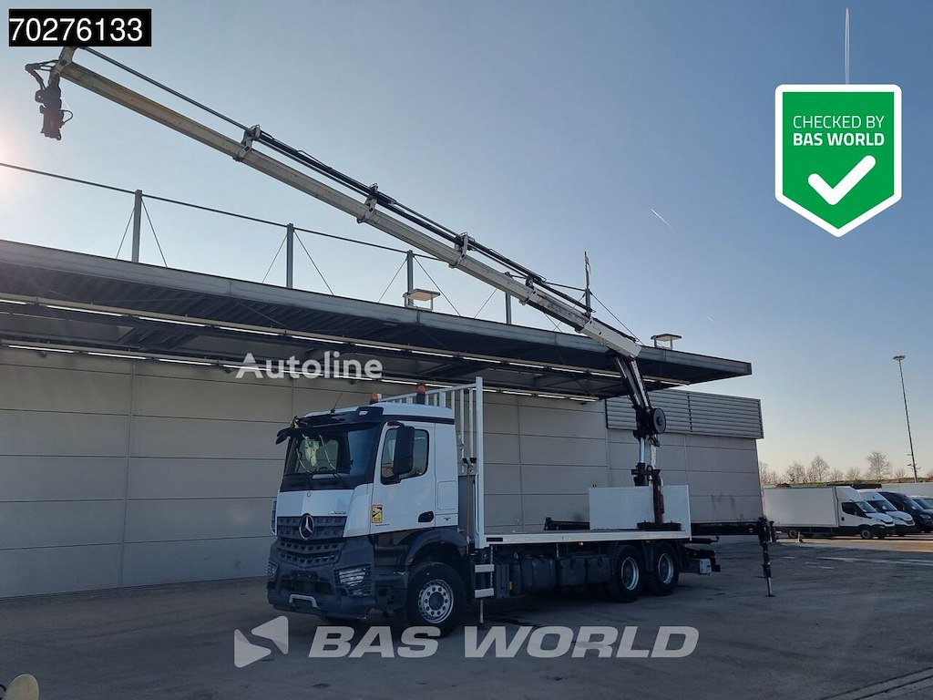 Mercedes-Benz Arocs 2636 6X4 HIAB X-HIDUO 188 ES-S Crane Kran Big axle Euro 6 kamion s ravnom platformom