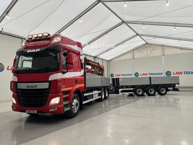 DAF CF 510 kamion s ravnom platformom + prikolica sa ravnom platformom