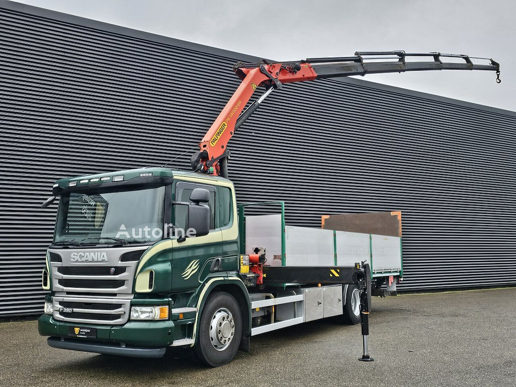 Scania P320 / 4x2 / PALFINGER PK14002 / CRANE/KRAN kamion s ravnom platformom