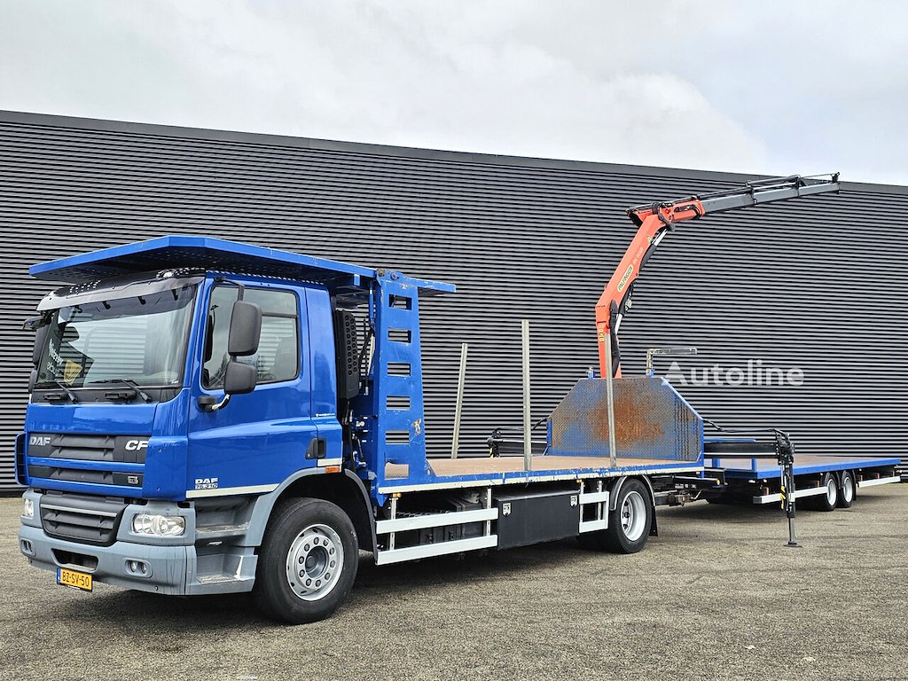 DAF CF 75.310 / TRAILER + PALFINGER CRANE/KRAN kamion s ravnom platformom