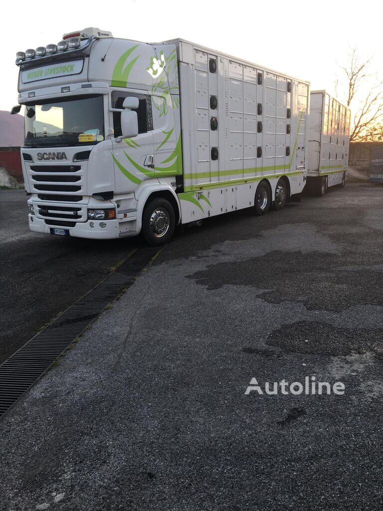 Scania R580 kamion za prevoz stoke + prikolica za prevoz stoke