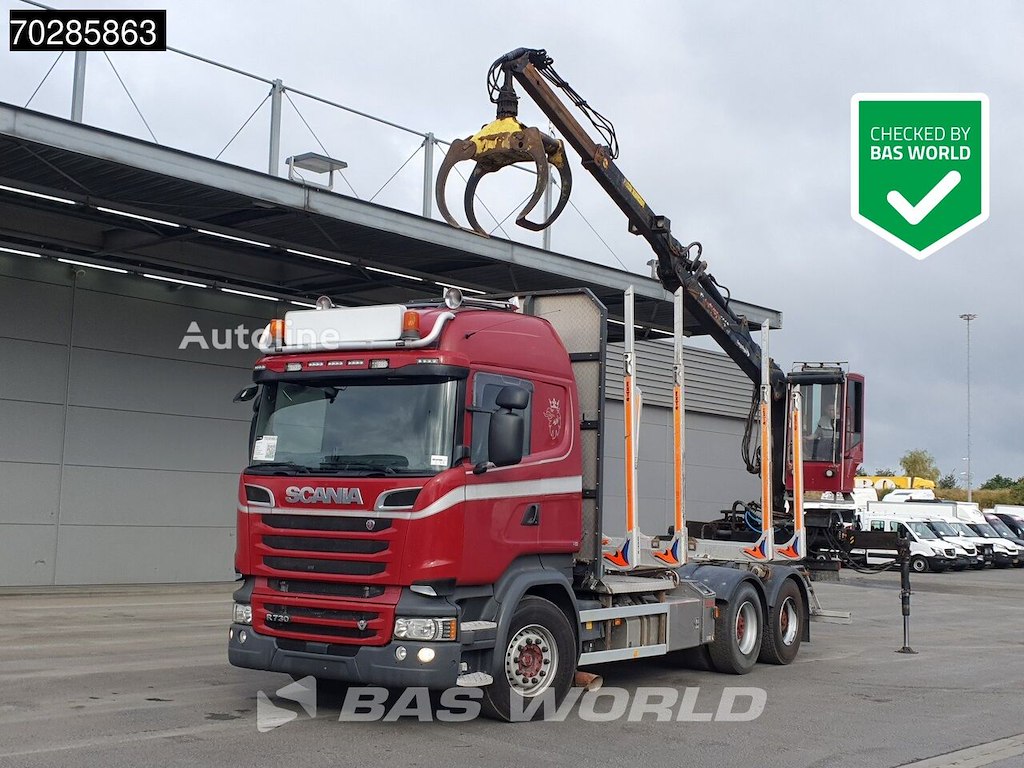Scania R730 R 6X4 HIAB F108S 79 Crane Retarder Xenon BigAxle Loglift Au kamion za prevoz drva