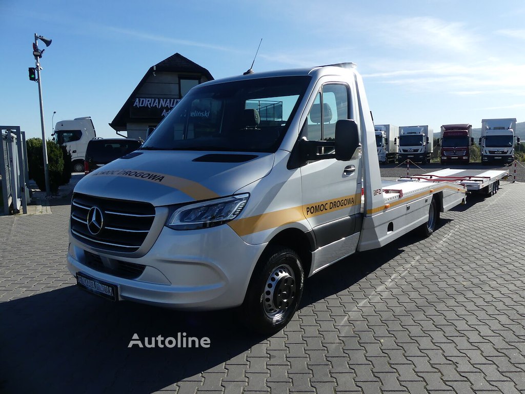 Mercedes-Benz SPRINTER 519 / LAWETA BFZ / ZESTAW / WCIĄGARKA / SUPER STAN / šlep auto + prikolica autotransportera