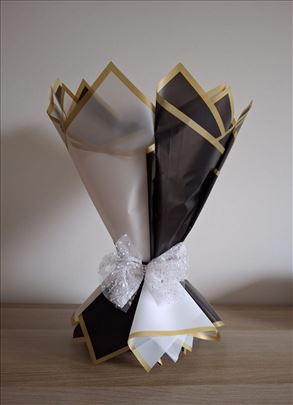 Handmade-Elegance buket(crno-beli)