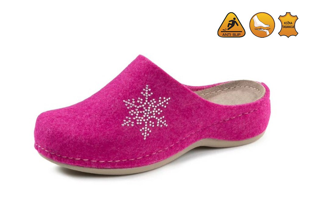 Art 1380 zenske sobne papuče od vune pink