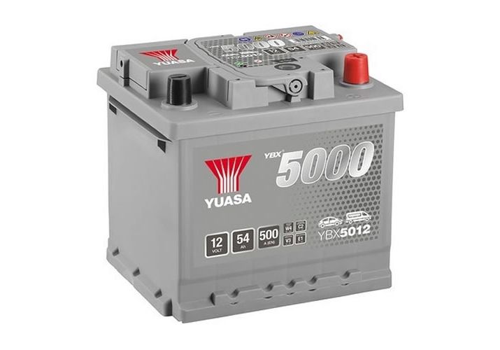 Yuasa 54Ah YBX5012 D+ 12V 500 A serija 5000 akumulator YUASA54AHD+