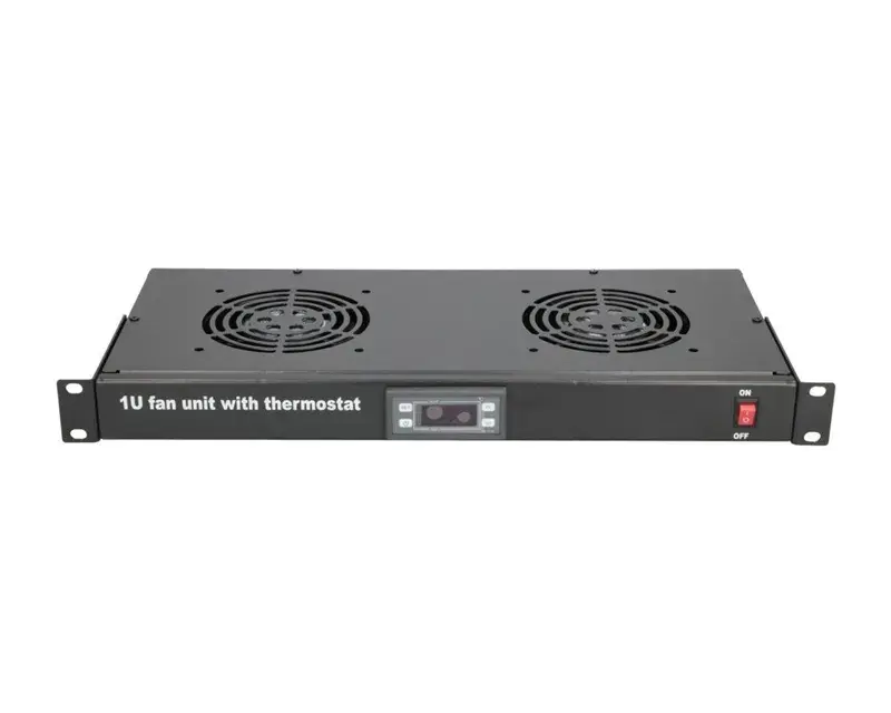 MaxPro Line Ventilacioni panel-polica, Dva ventilatora i termostat, 1U