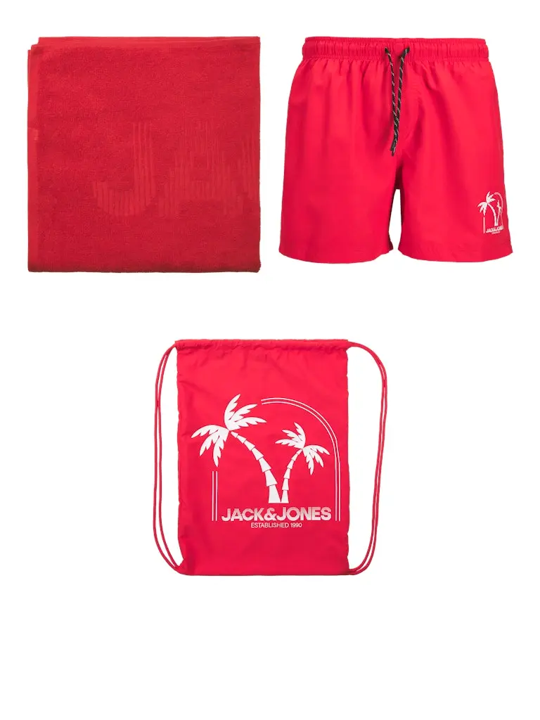 Jack & Jones Muški set za plažu 12278729, Crveni