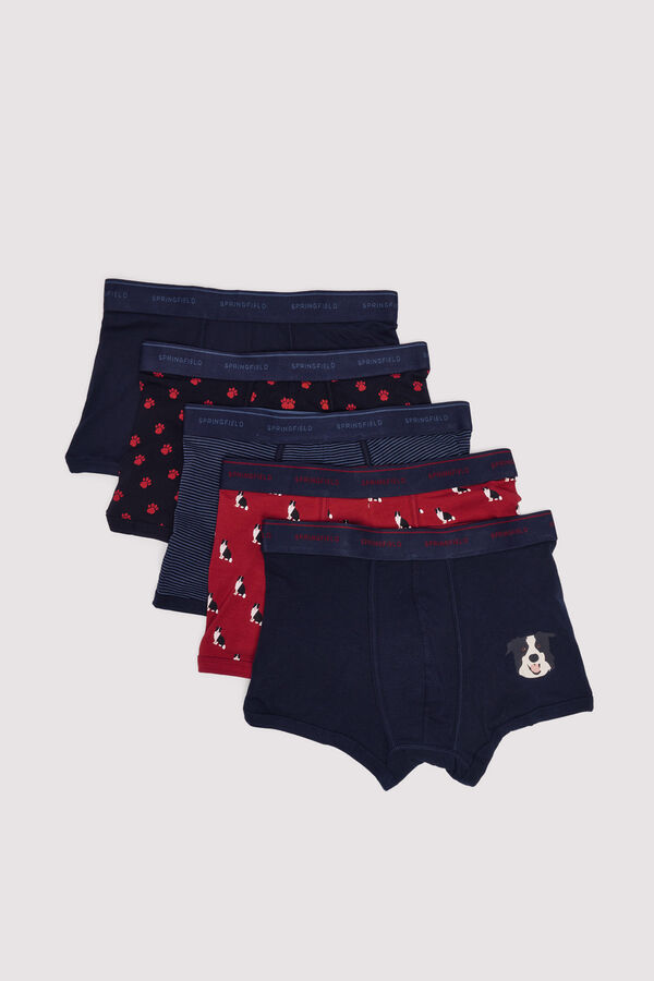 5er-Pack bedruckte Baumwollboxershorts