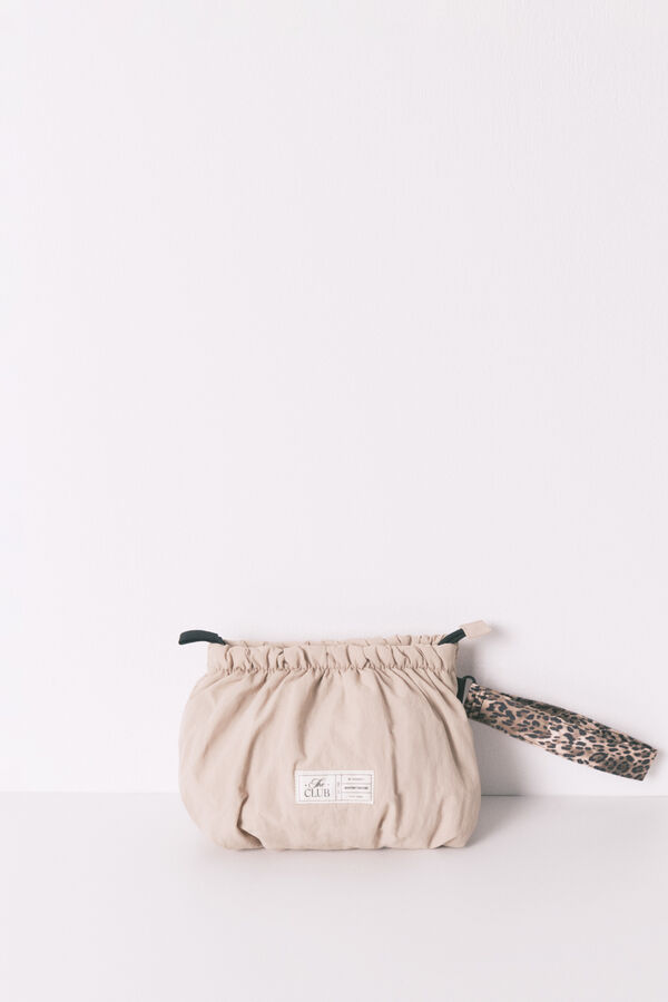 Kleine Kosmetiktasche aus Nylon mit Animalprint