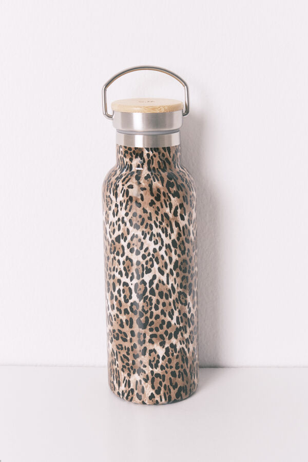 Metallflasche mit Animal-Print