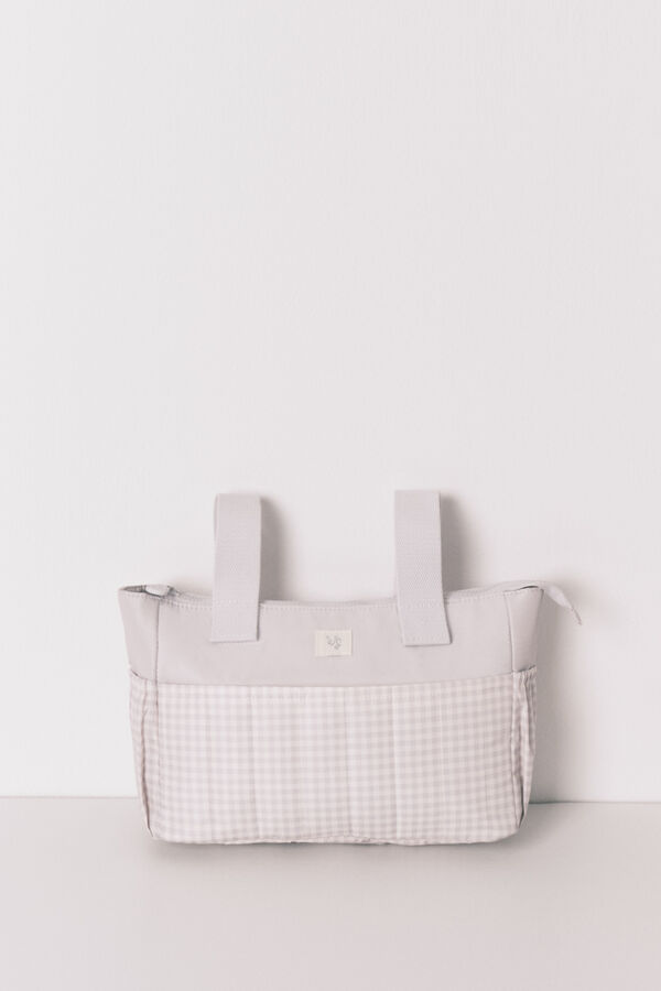 Mittlerer Kosmetiktasche „Maternity“ in grauem Vichykaro