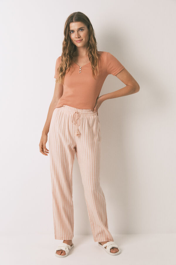 Lange orange Streifen Hose