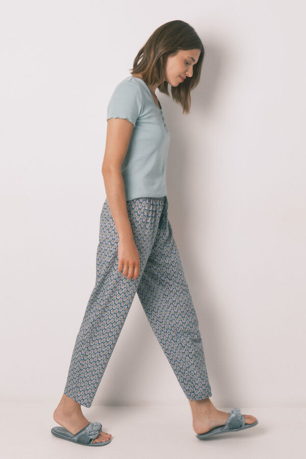 Lange Hose aus Viskose mit Karotten-Print
