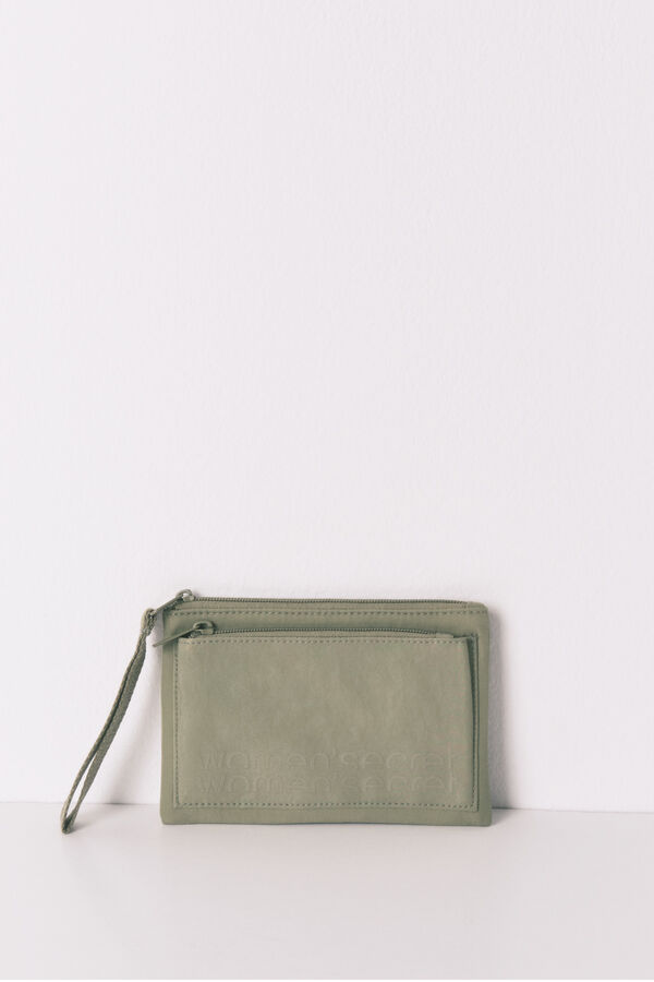 Mini grüne Nylon Portemonnaie