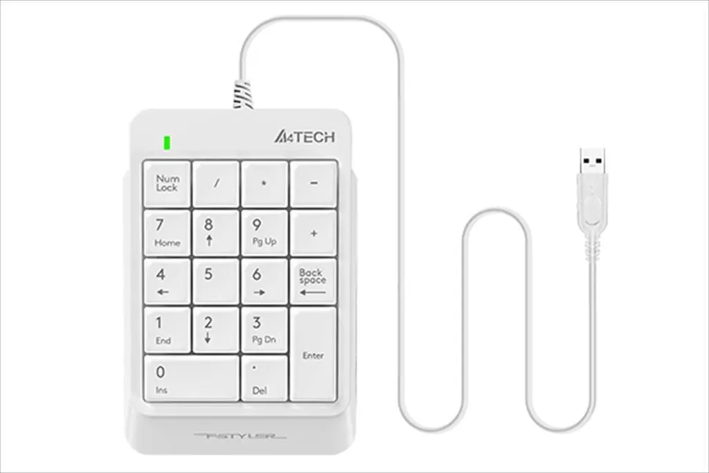 A4TECH tastatura sa numeričkom padom fk13p, bela