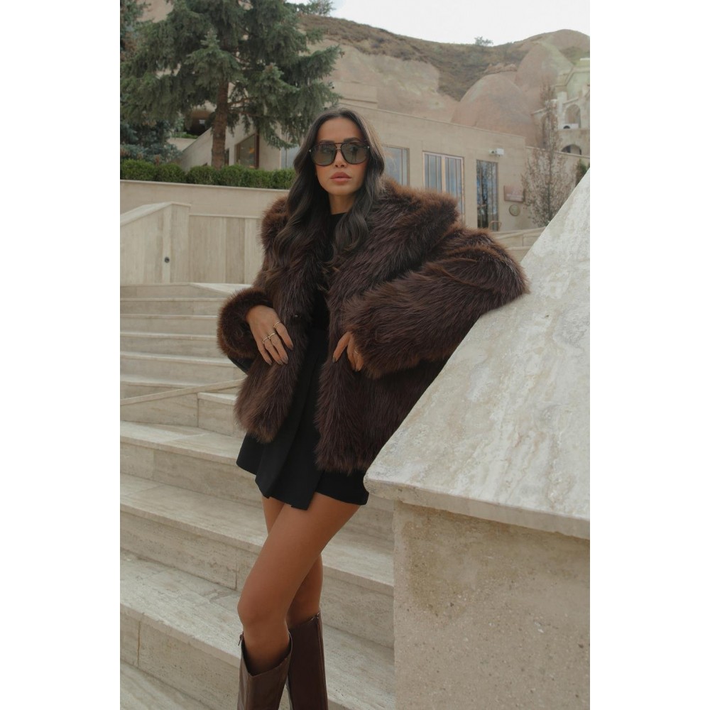 ICONIC FAUX FUR BROWN