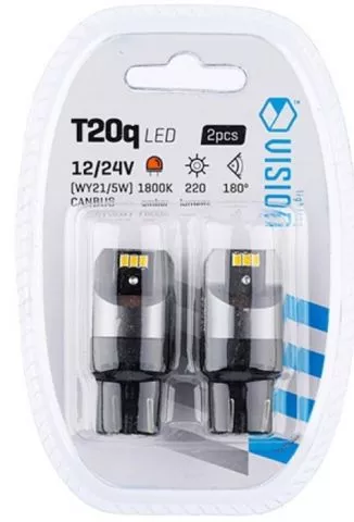 SIJALICE LED T20Q W21/5W, CANBUS, 12/24V, 6 SMD, NARANDŽASTA (2 KOM) – CARMOTION 58337