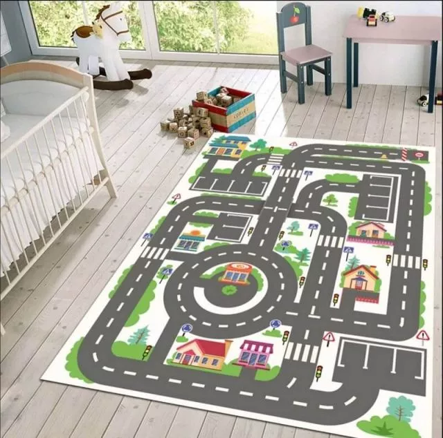 TEPIH ZA DECU NA GUMENOJ PODLOZI 120X180CM – RASKRSNICA, TG-037