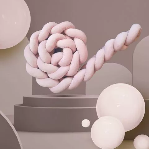 PLETENICA ZA KREVETAC PUDER ROZE