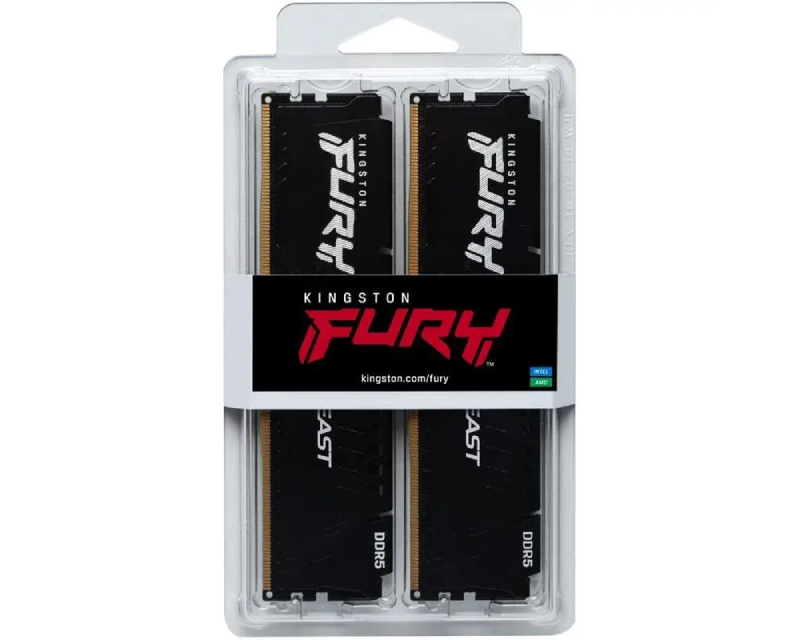 DDR5 32GB (2x16GB) 5600MHz [FURY BEAST], Non-ECC UDIMM, CL40 1.25V, 288-Pin 1Rx8, Memory Kit w/Heatsink, XMP